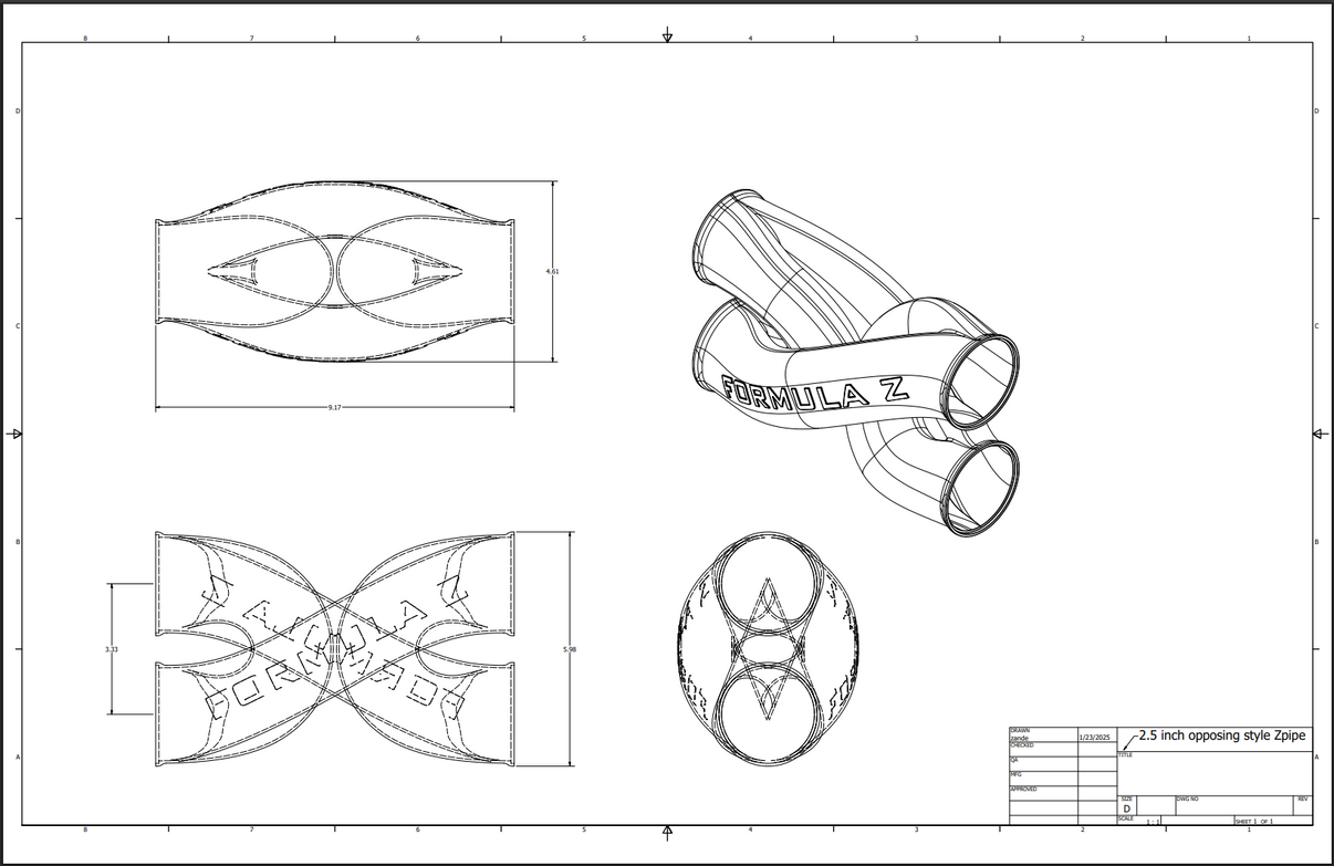 Formula Z Performance Opposing Style Z-Pipe – LPSFAB