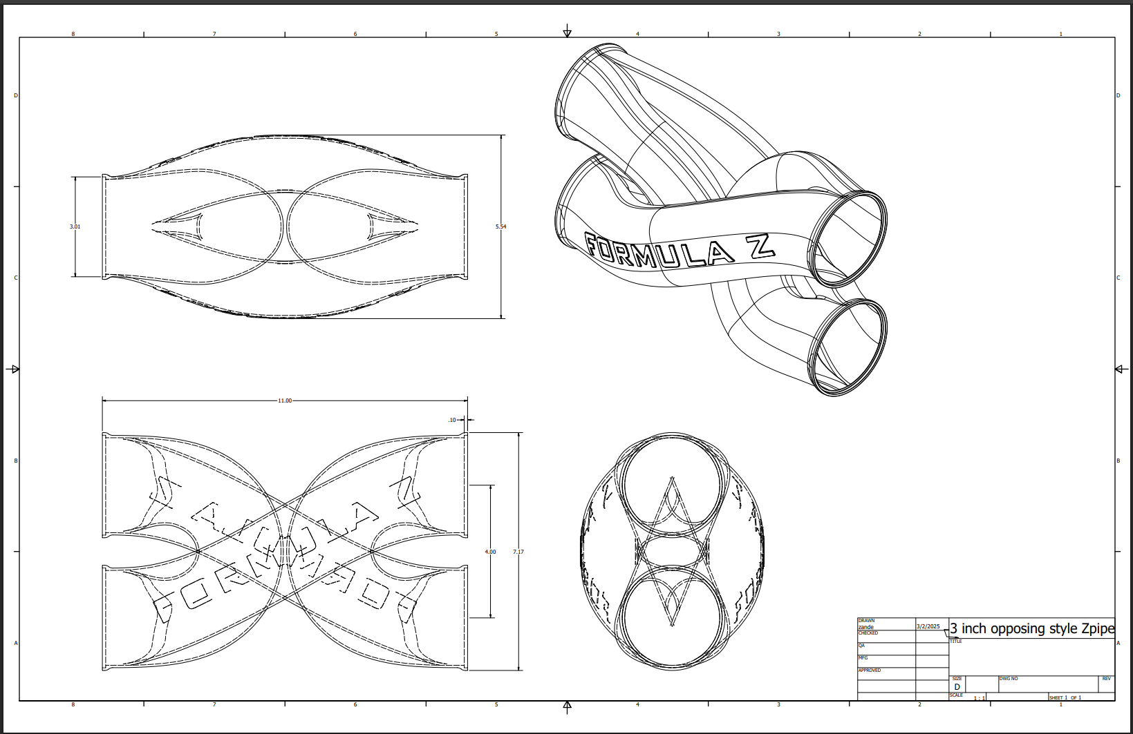 Formula Z Performance Opposing Style Z-Pipe – LPSFAB